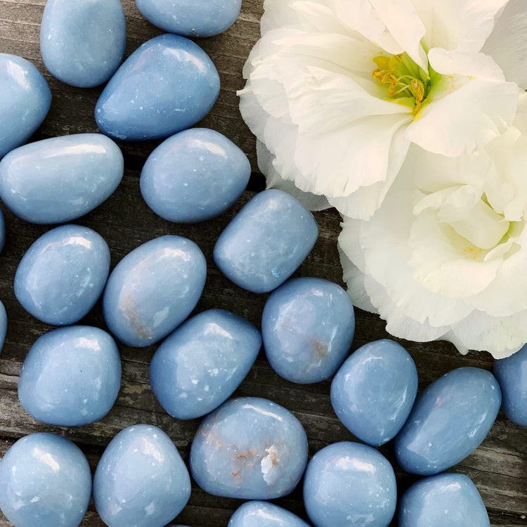 Angelite Healing Crystal Properties, Angelite Blue Stone, Sage Crystals