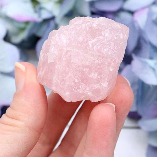 Petite Raw Rose Quartz – Sage Crystals