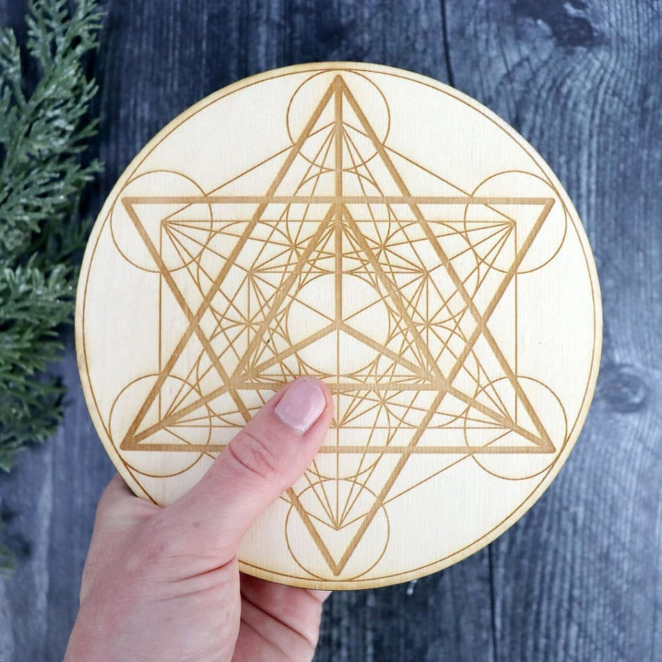 Crystals - Merkaba Metatron’s Cube Crystal Grid Board – Sage Crystals