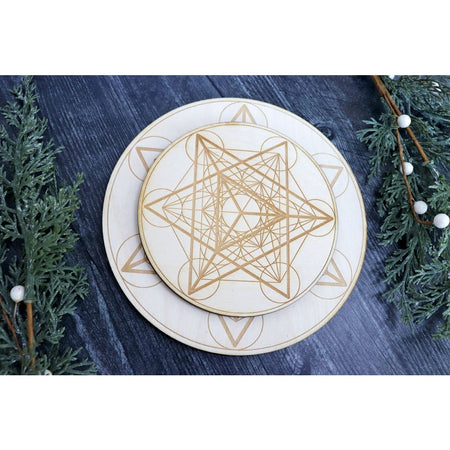 Crystals - Merkaba Metatron’s Cube Crystal Grid Board – Sage Crystals