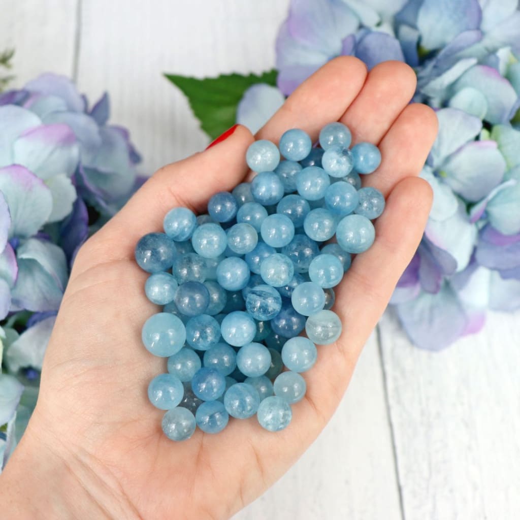 Crystals - Aquamarine Mini Sphere Crystals - Aquamarine Mini – Sage ...