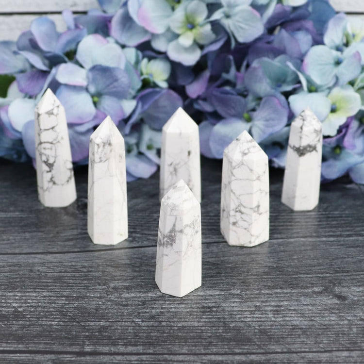 Crystals - Howlite Tower Crystals - Howlite Tower Crystals - – Sage Crystals
