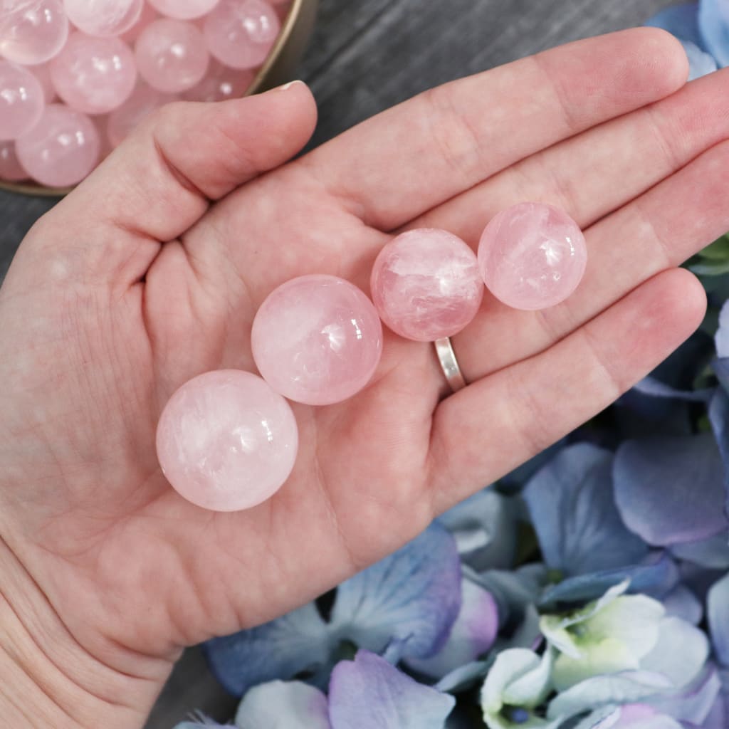 Crystals - Rose Quartz Mini Sphere Crystals - Rose Quartz – Sage Crystals